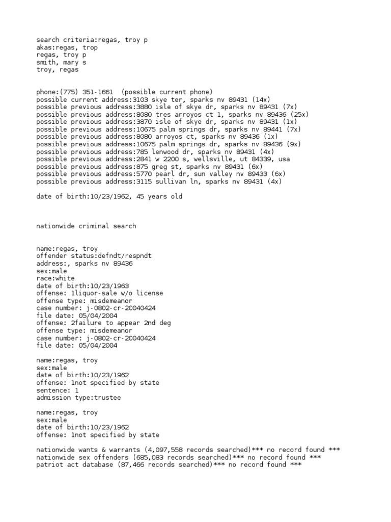 Reno Hells Angel Troy Regas Details | PDF | Urban | Social Institutions