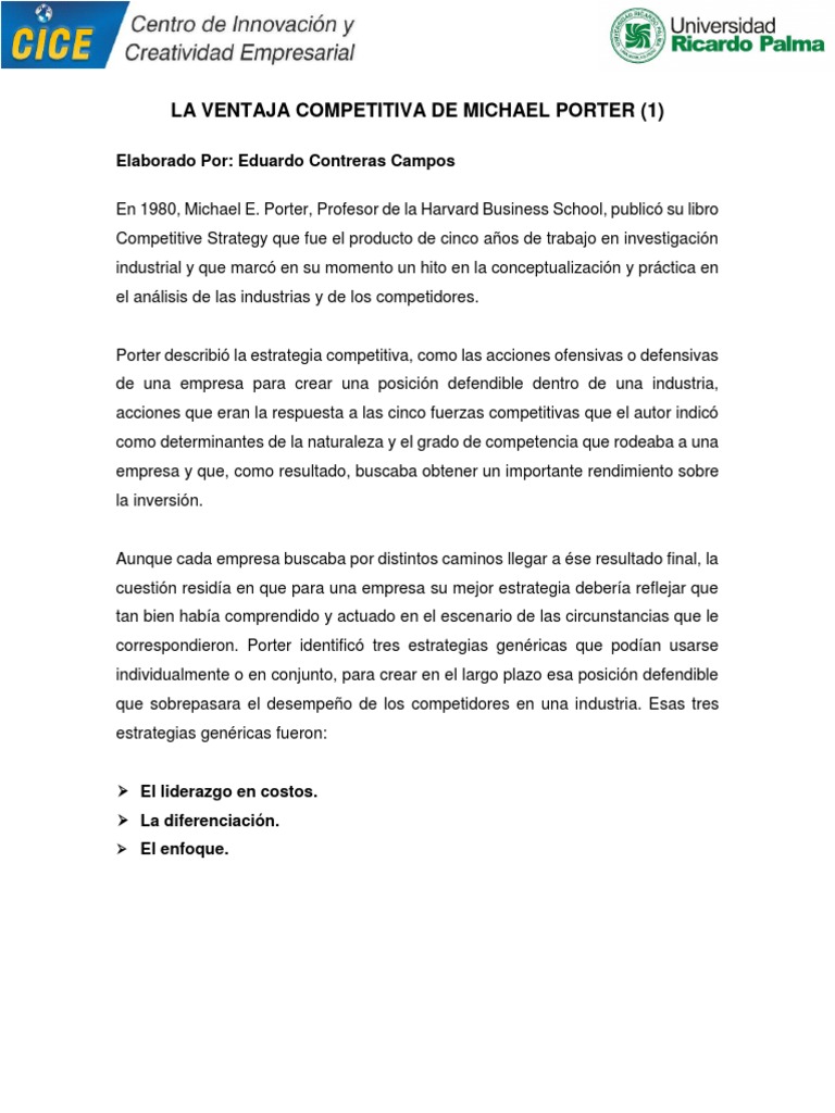 Ventaja Competitiva | PDF