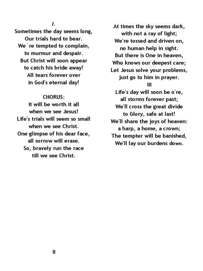 It Will Be Worth It All | PDF