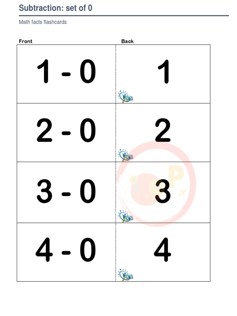 2.subtraction Set 0 9 | PDF