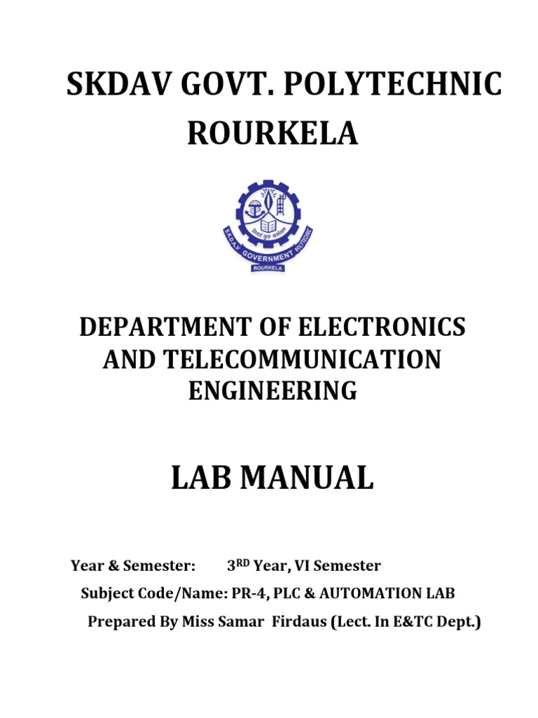 New PLC Lab Manual2 Compressed (1) 1650437778 | PDF | Programmable ...