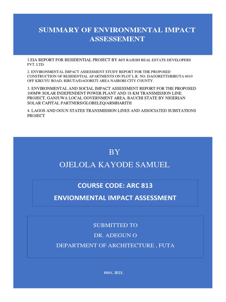 EIA Assignment MAY 2021 | PDF