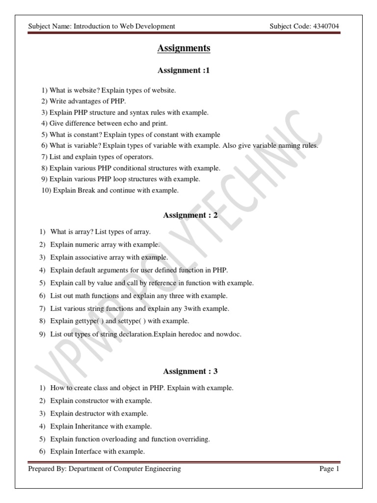 Assignments | PDF | Php | Software