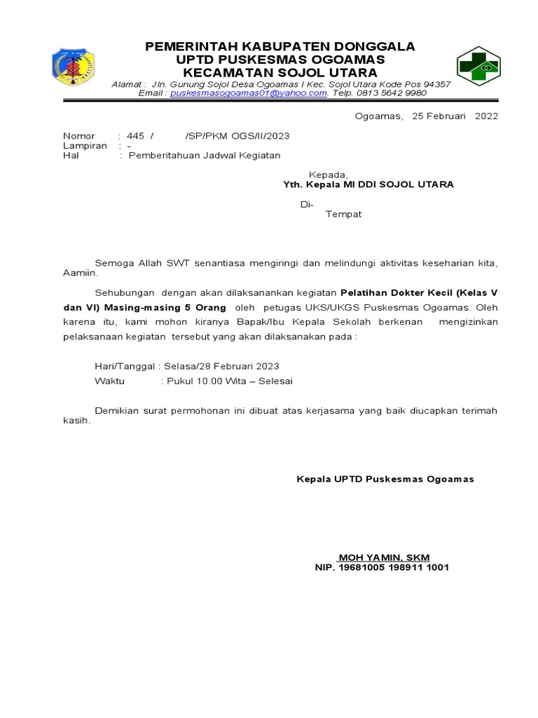 SURAT KE SEKOLAH | PDF