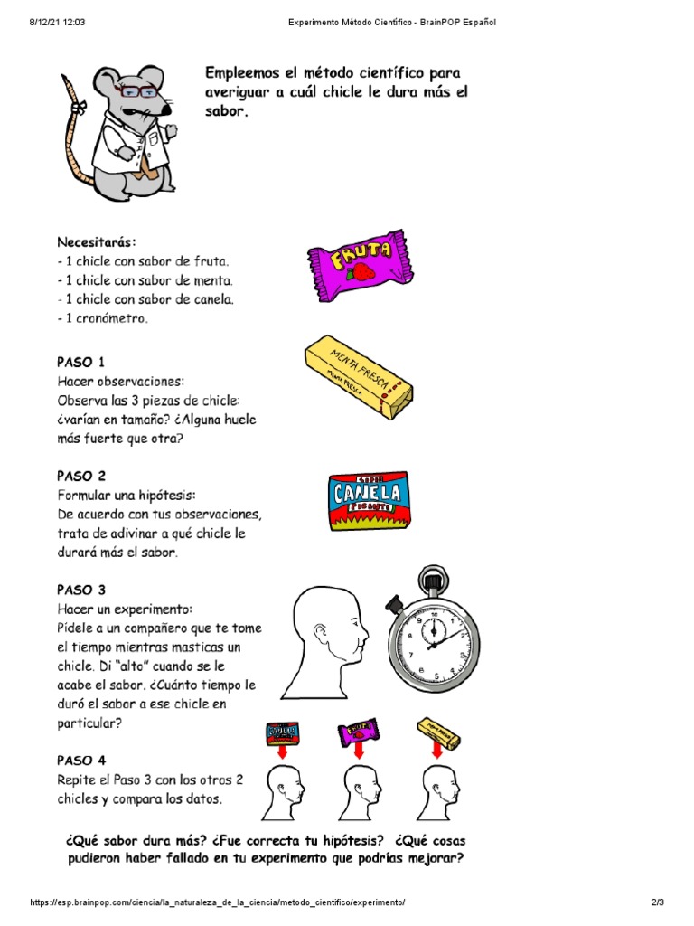 Experimento Método Científico - BrainPOP Español | PDF