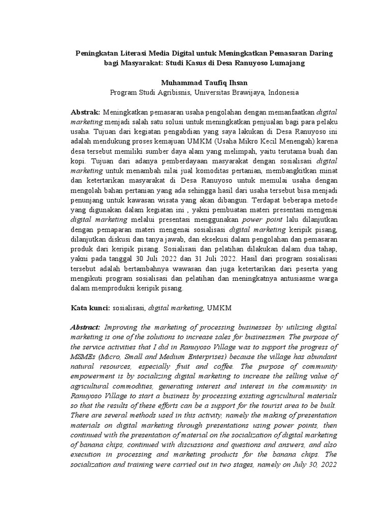 Artikel KKN DM - M.Taufiq Ihsan | PDF