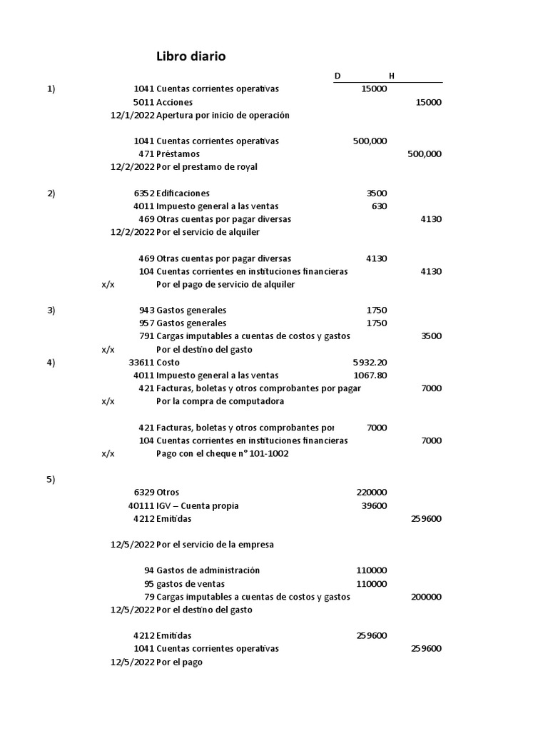 Libro Diario | PDF | Economias | Dinero