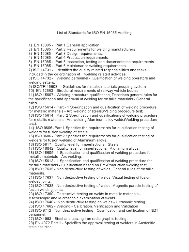 LOS - EN 15085 Certification | PDF