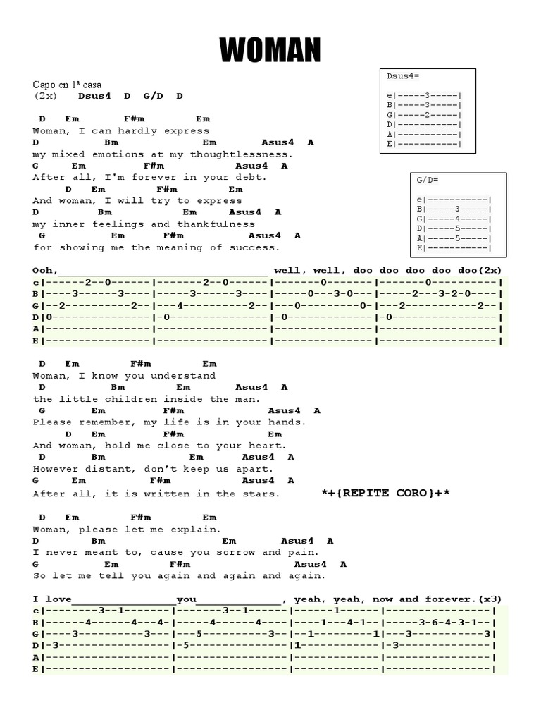 Woman - John Lenon - Tab | PDF