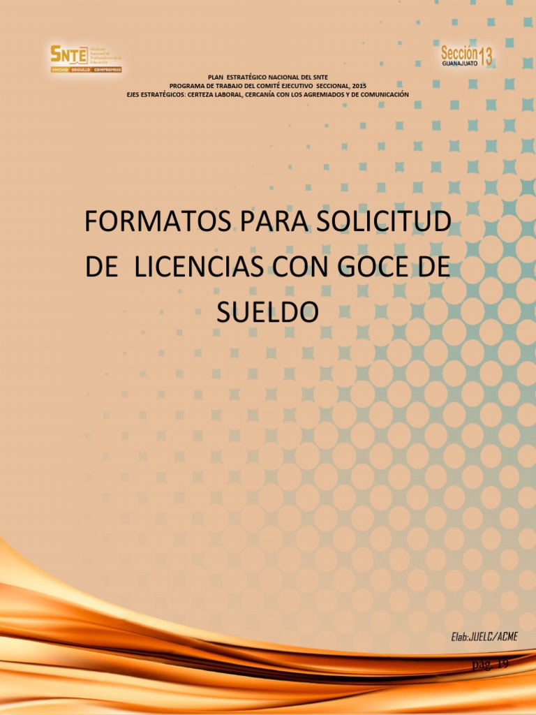 E) FORMATOS LICENCIA CON GOCE DE SUELDO jairo | PDF