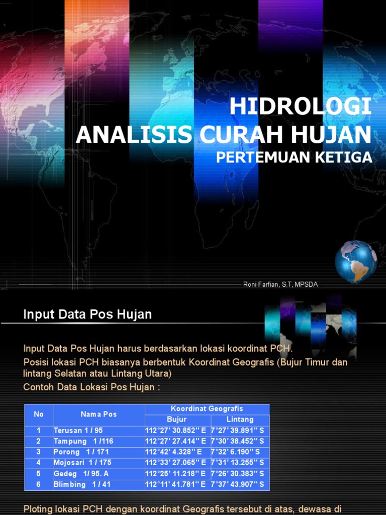 Bahan Ajar Hidrologi SP Pertemuan Ke-3 Analisis Data Hujan | PDF