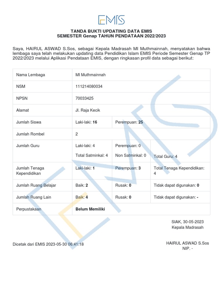 BAP EMIS 2022 2023 Genap | PDF