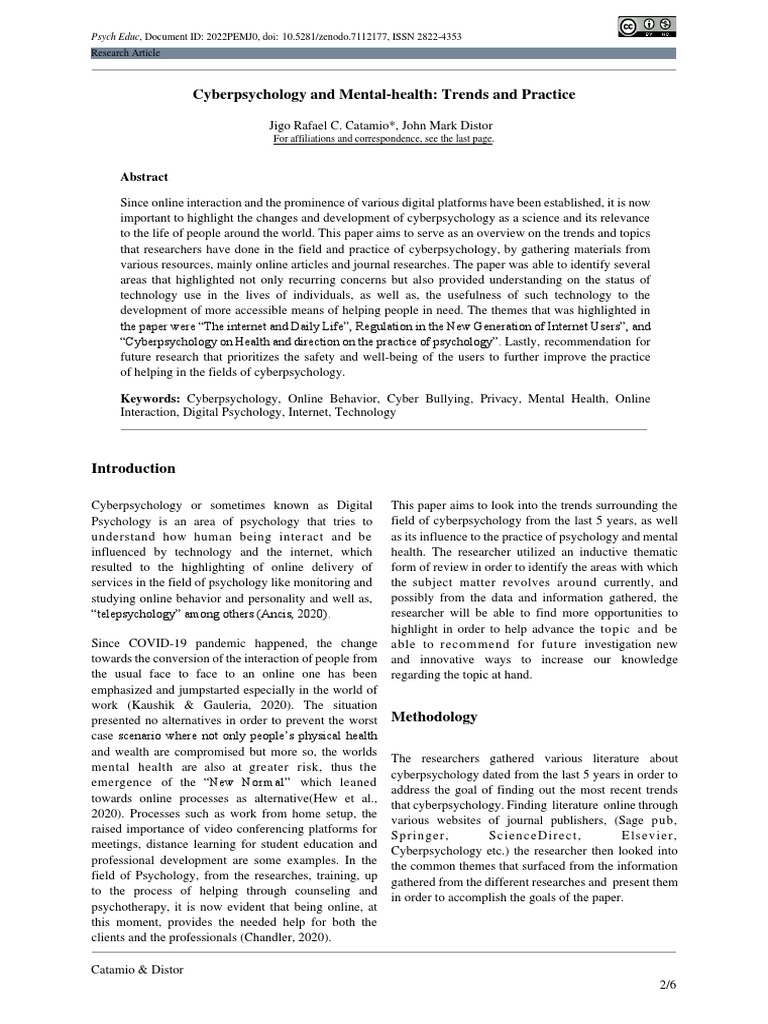 Cyberpsychology Trends & Insights | PDF | Popular Culture & Media ...