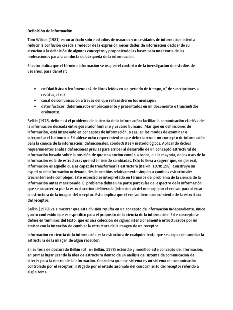Definición de información | PDF | Información | Comportamiento