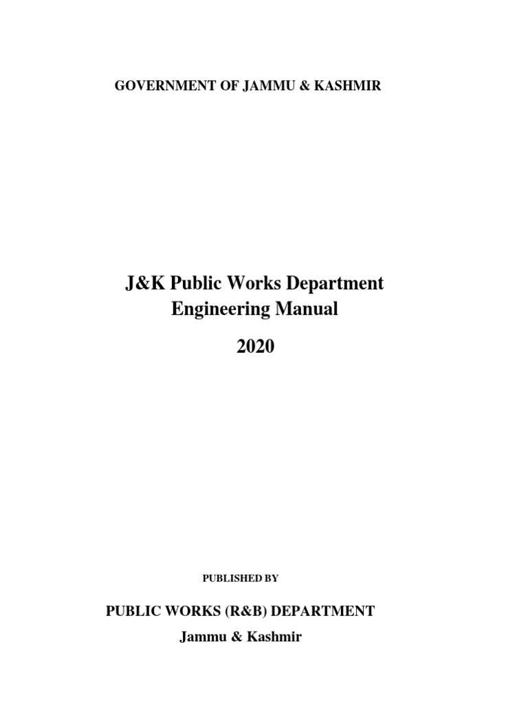PWD Engineering Manual 2020 | PDF | Engineer | Business