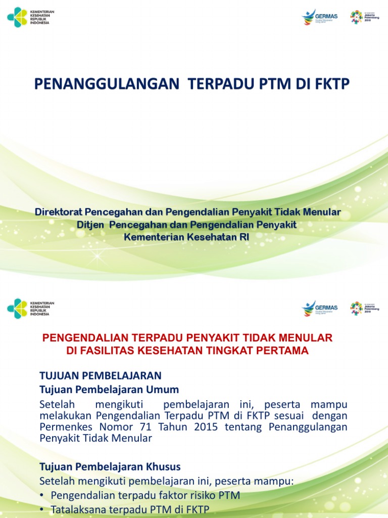 Pengendalian Terpadu Ptm Di Fktp Pdf Kesehatan Holistik