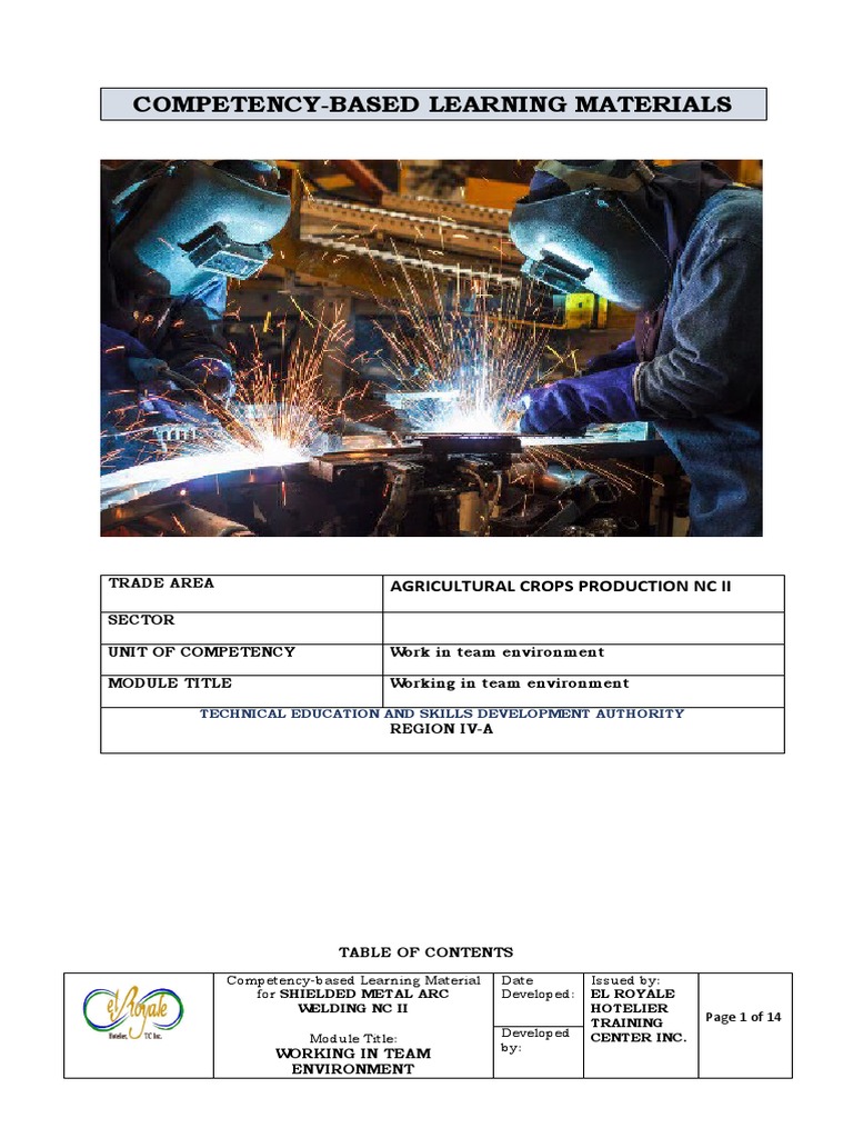 CBLM Basic 2 | PDF | Welding | Construction