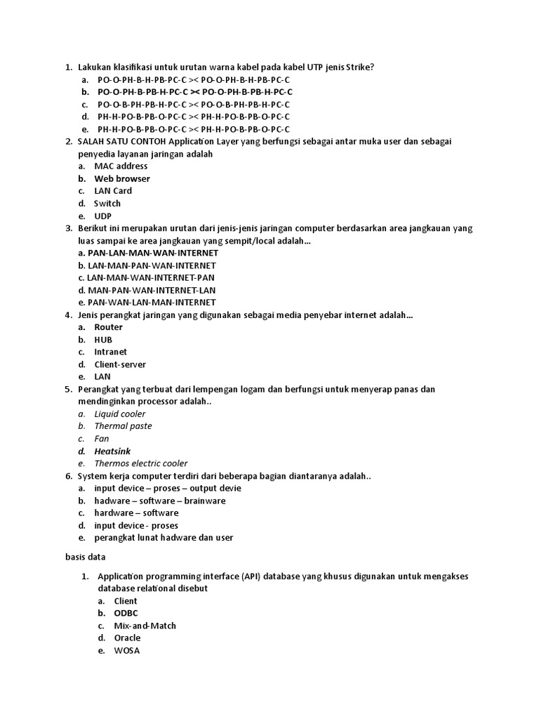 Soal Us KJD & Basisdata | PDF