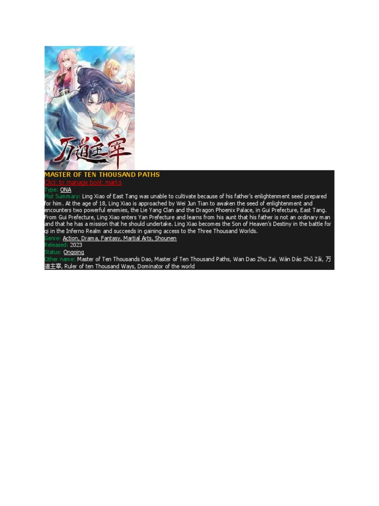 Master of Ten Thousand Paths | PDF