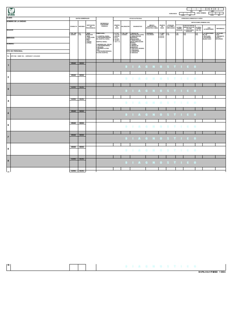Formatos Sispa Medicos Primarios 2023 | PDF