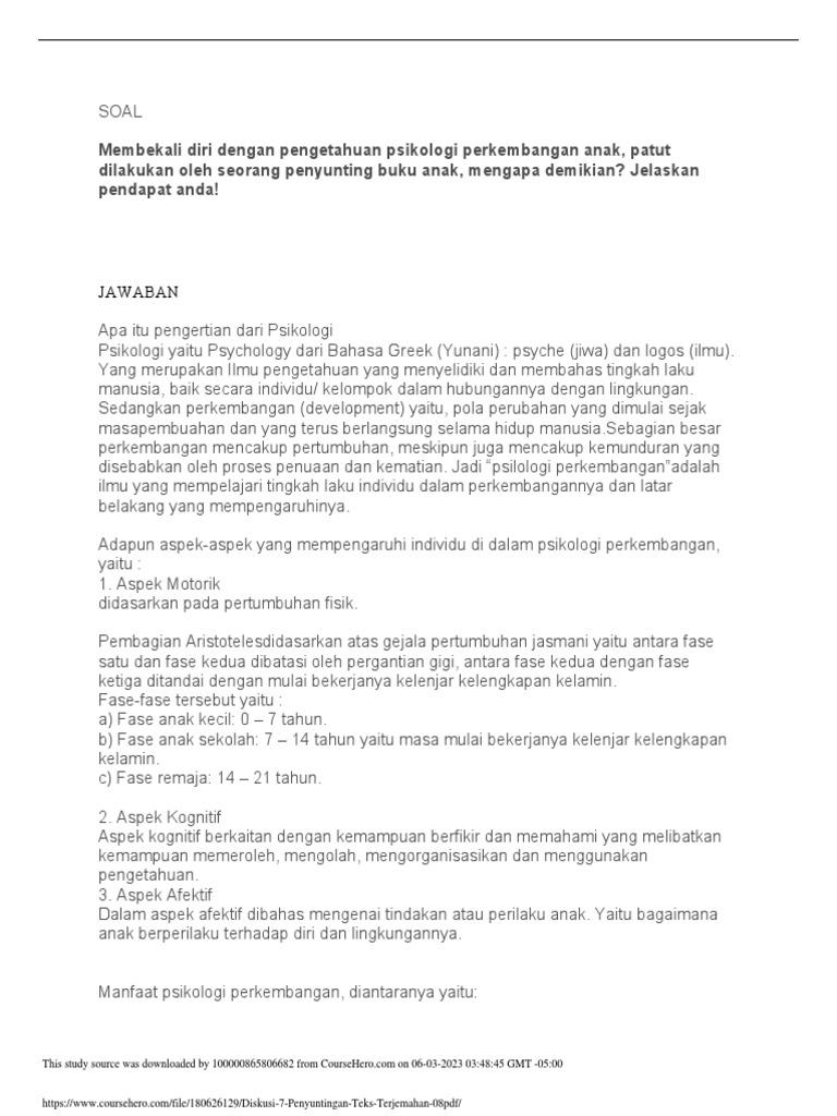 Diskusi 7 Penyuntingan Teks Terjemahan 08 PDF | PDF Diskusi 7 Penyuntingan Teks Terjemahan 08 PDF | PDF
