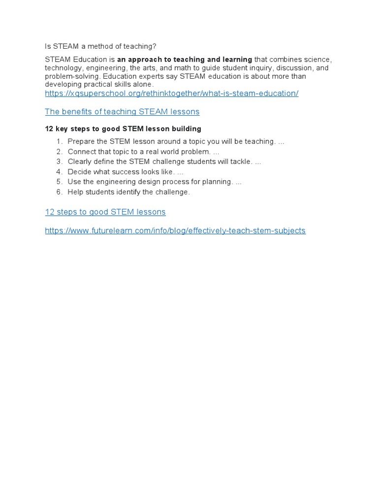 Understanding STEAM Education Methods | PDF | Art
