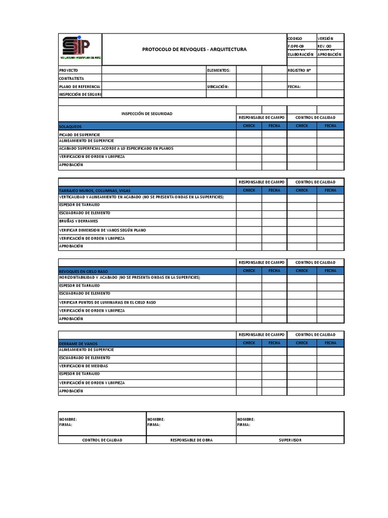 PROTOCOLO DE REVOQUES | PDF