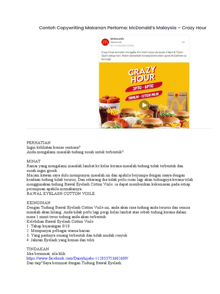 Example of Copywriting MCD | PDF