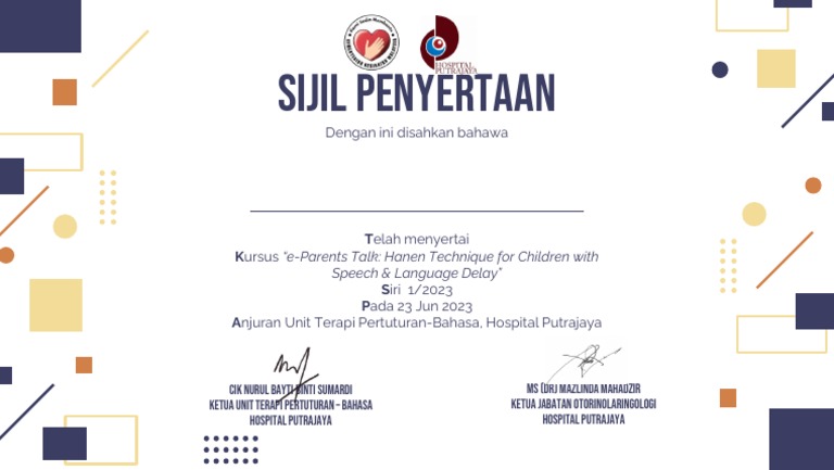 Sijil Peserta Hanen | PDF