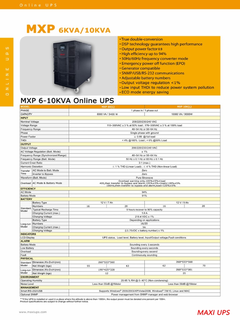 MXP 6-10KVA | PDF