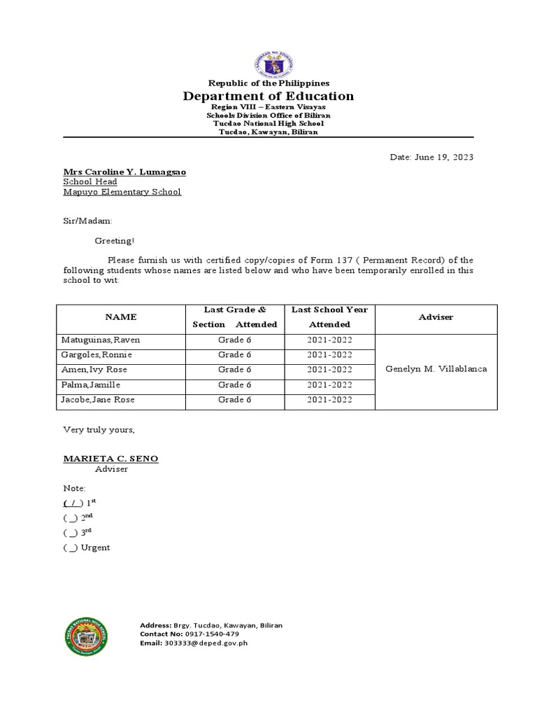 FORM 137 Request | PDF | Governance | Government Related Organizations FORM 137 Request | PDF | Governance | Government Related Organizations