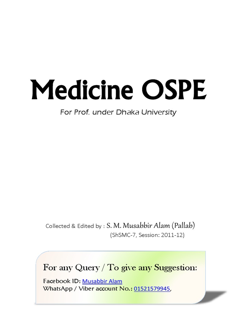 OSPE DU Medicine | PDF | Anemia | Heart