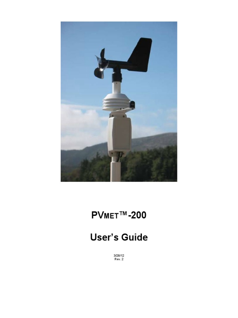 Rainwise Pvmet-200 Manual | PDF