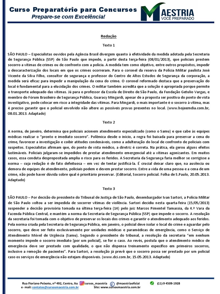 Redação 2 Barro Branco | PDF