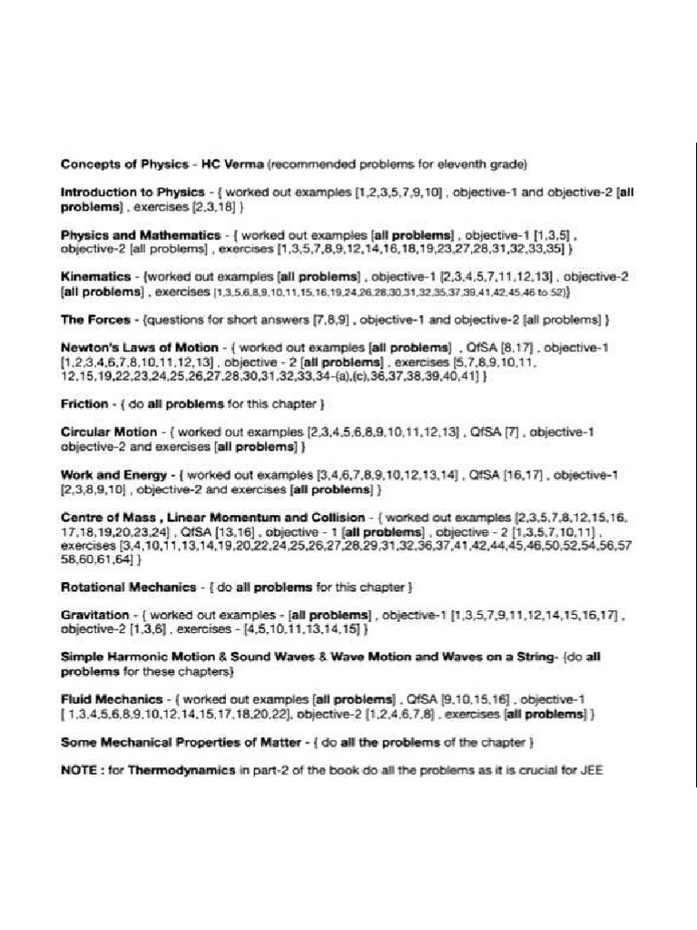 HC Verma Important Questions and Examples! | PDF