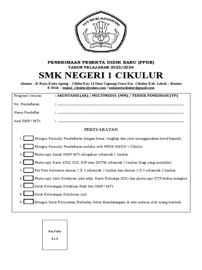 Cover Persyaratan PPDB 2023 | PDF