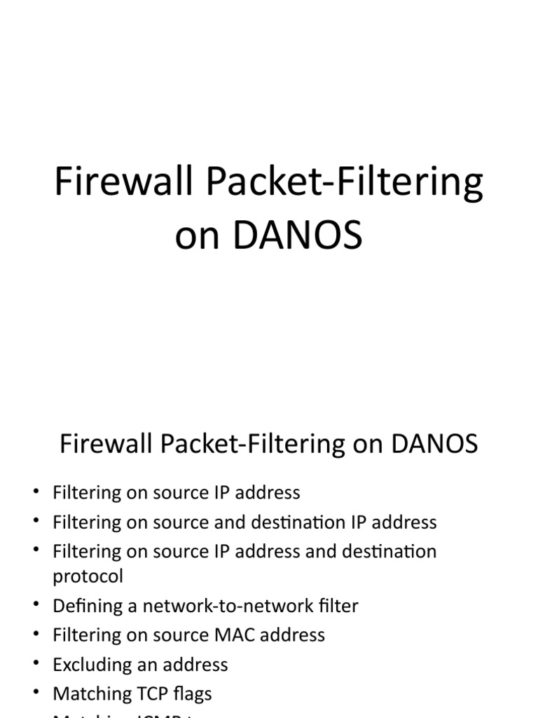 Firewall Packet-Filtering On DANOS | PDF