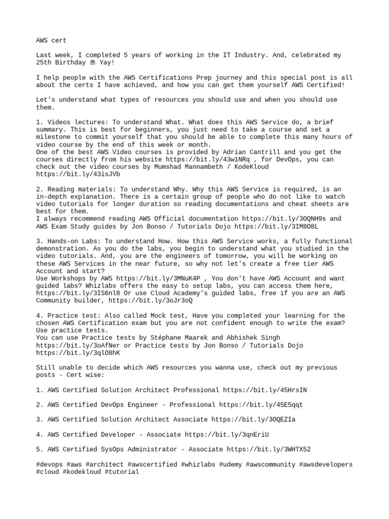 Aws Cert Pdf