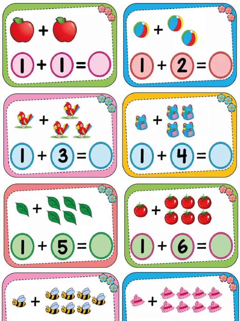 Tarjetas para Trabajar Inicio A La Suma Por Materiales Educativos para ...