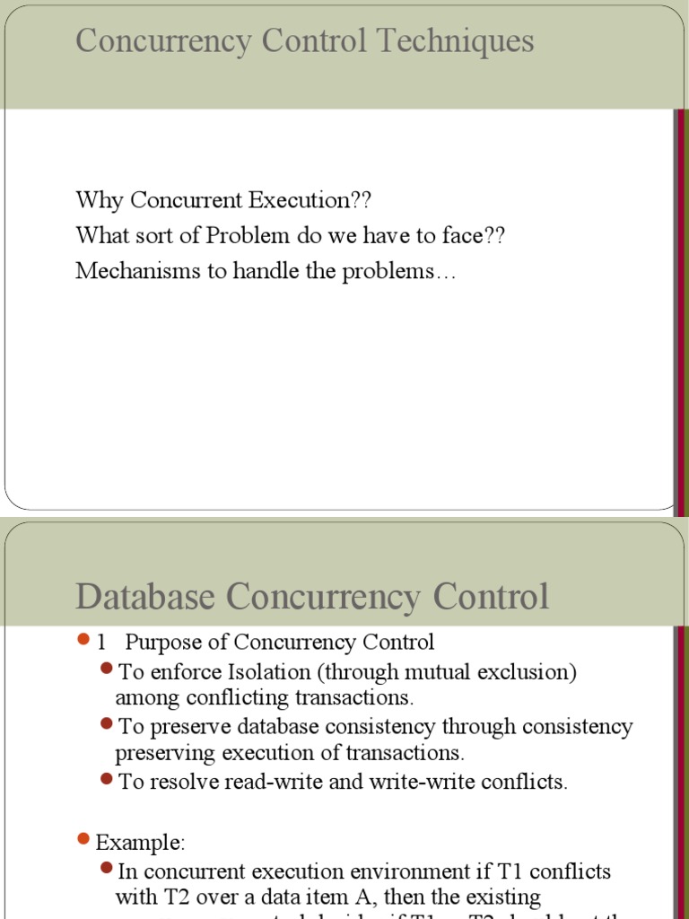 Lecture Concurrency Control | PDF