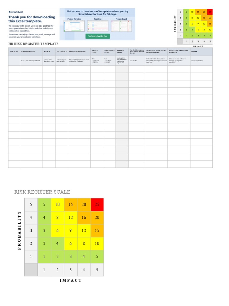 IC HR Risk Register 9419 | Download Free PDF | Risk