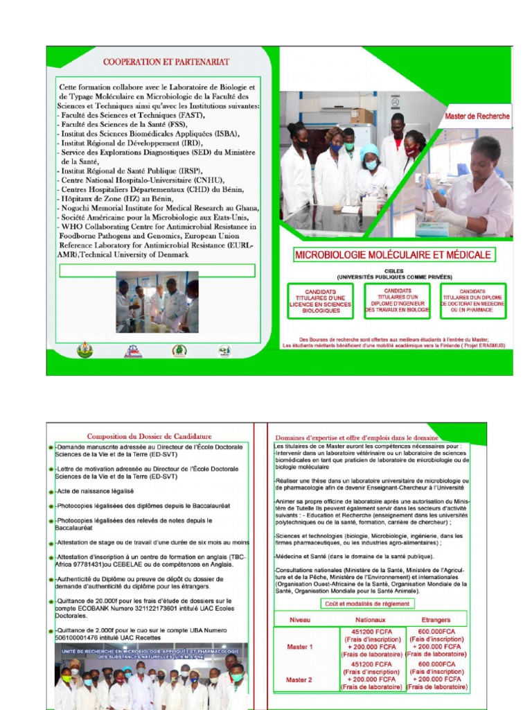 Prospectus Master Microbiologie Moleculaire Et Medicale | PDF