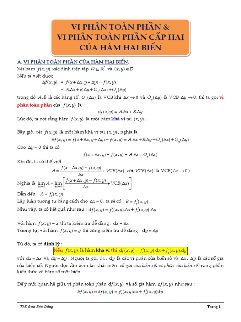 (4.3) Vi Phan Toan Phan Cua Ham Nhieu Bien | PDF