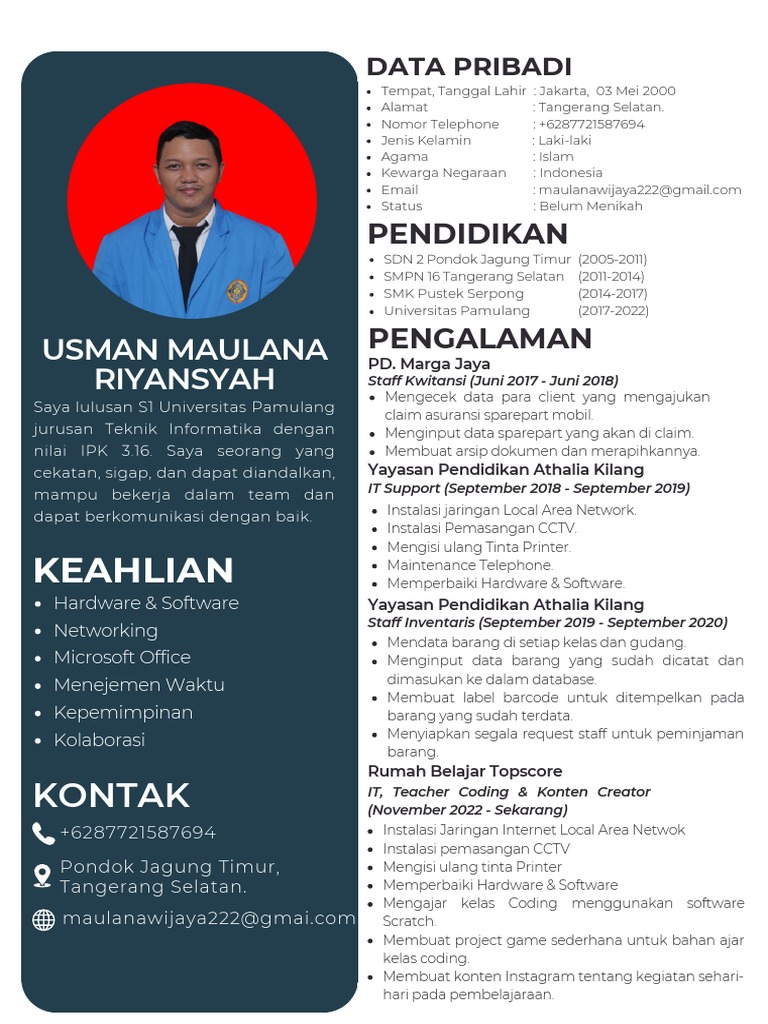 CV Usman Maulana | PDF
