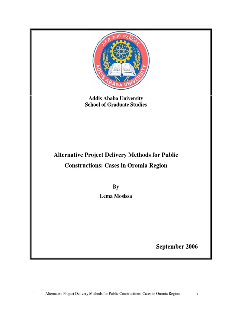 Project Delivery Methods in Oromia | PDF | Construction Management ...