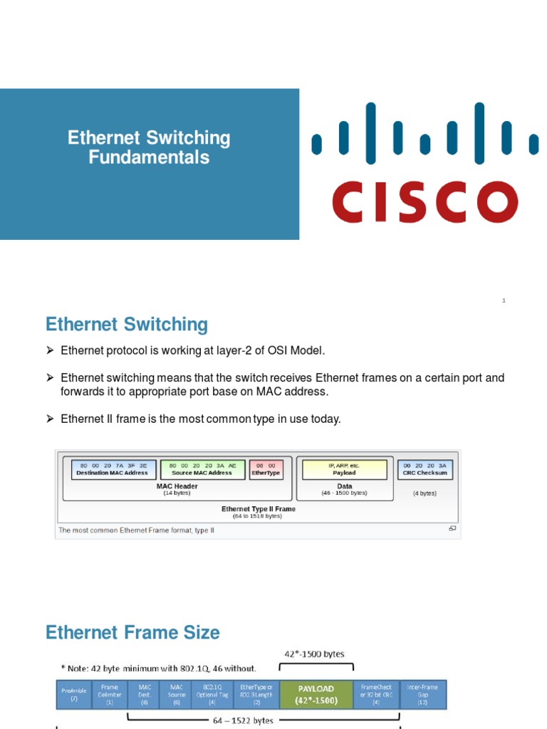 1.fundamentals of Ethernet Switching | PDF | Internet Protocols ...