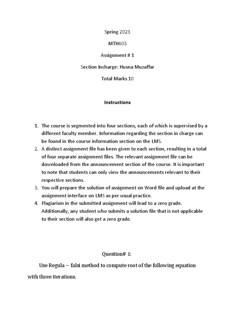 mth603 1st Assignment Husna Muzaffar | PDF