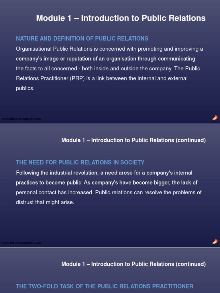 N5 Public Relations MODULE 1 | PDF | Public Relations | Sales