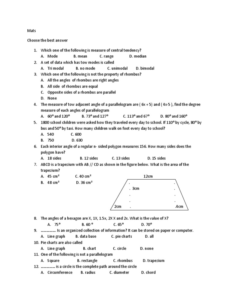 Maths Grade 7 | PDF | Area | Elementary Geometry