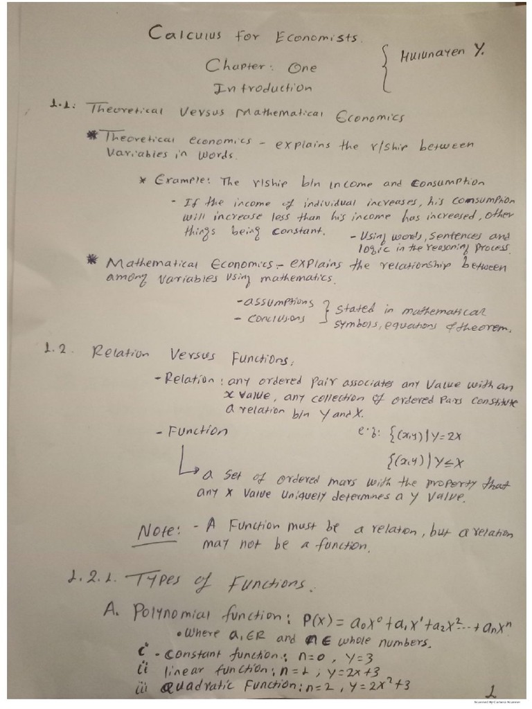 Calculus Hand Note | PDF